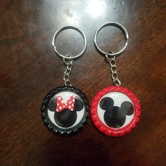 Accessories | Mickey Minnie Mouse Bottle Cap Keychains | Poshmark